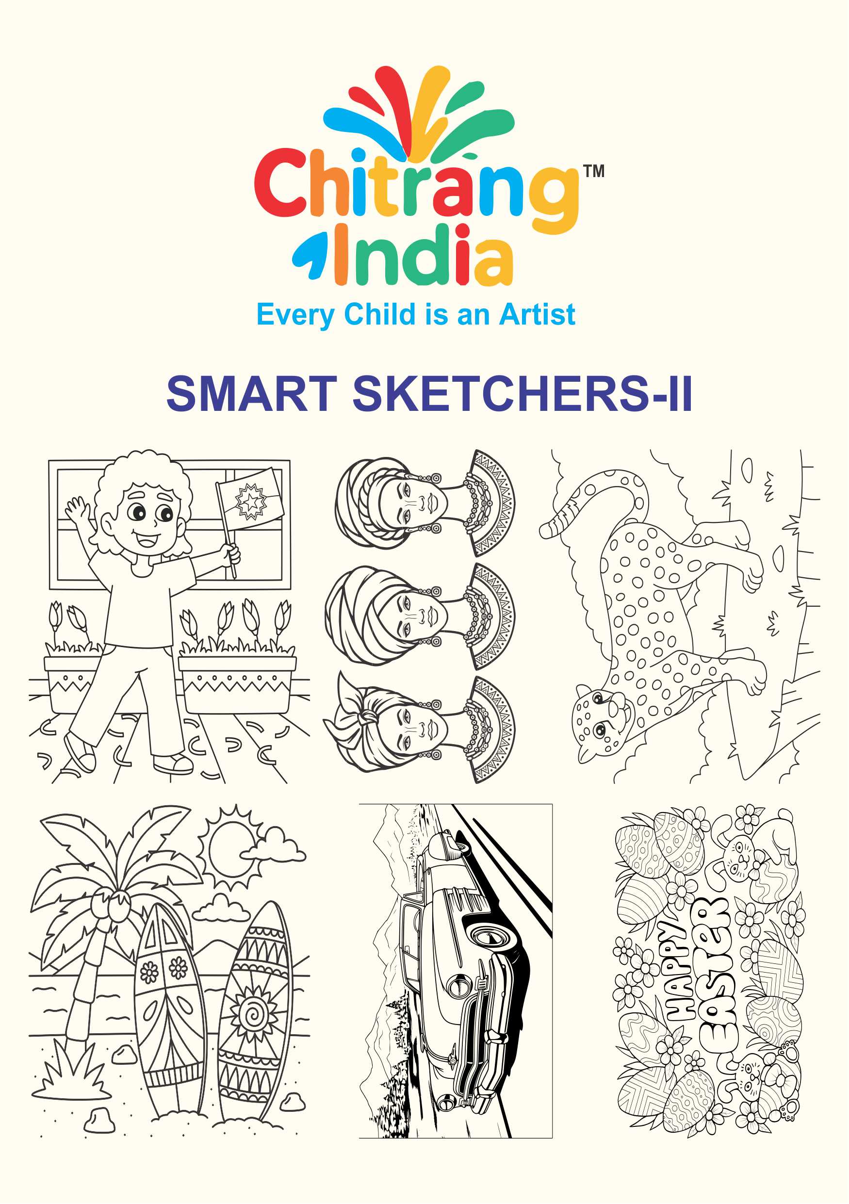 Chitrang India Smart Sketchers 2 – Jumbo Colouring Sheets Kit for Kids ...